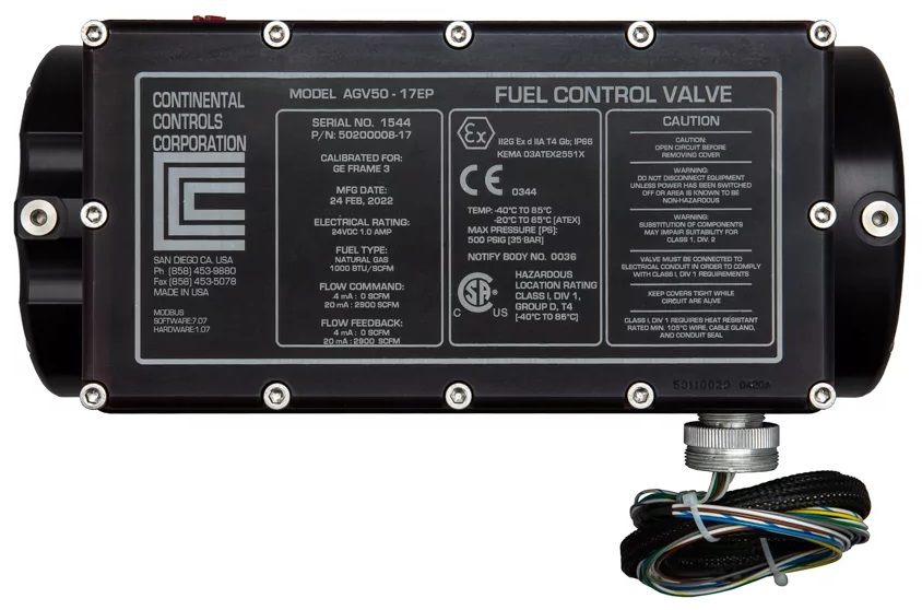 CCC AGV50 Advanced Gas Turbine Fuel Valve