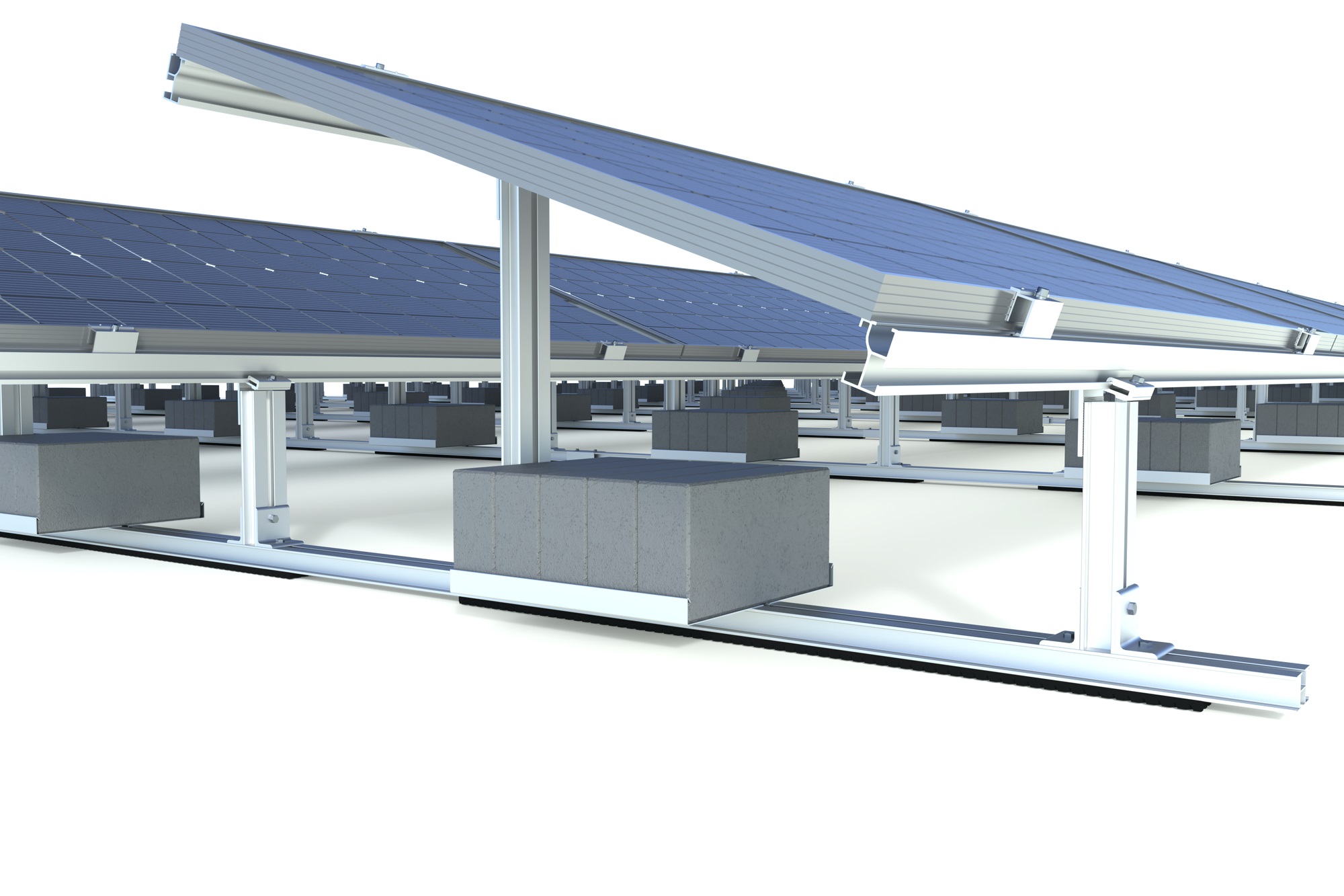Sunrail Performance Flat Roof Solar Pv Racking System
